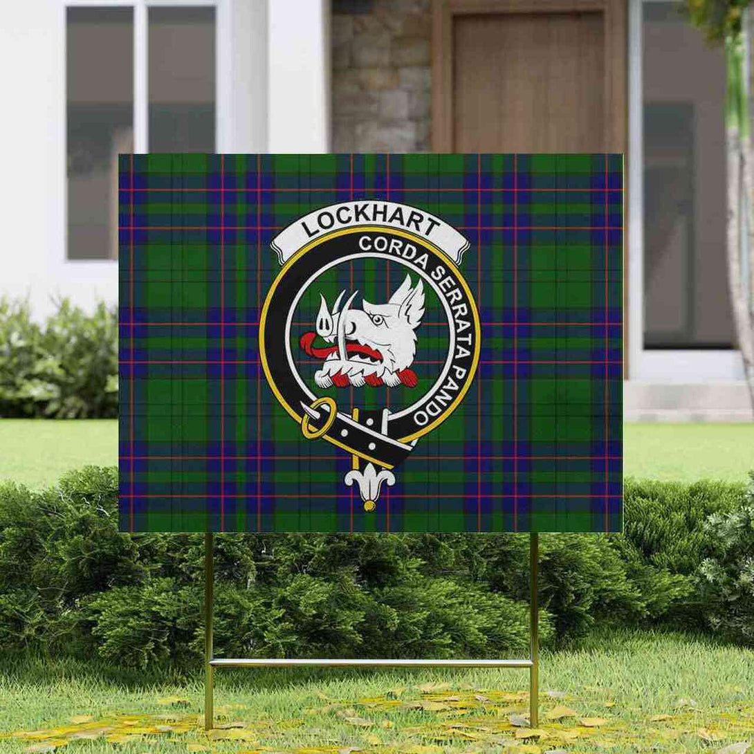 Lockhart Tartan Classic Crest Yard Sign | Celticprime.com – celticprime