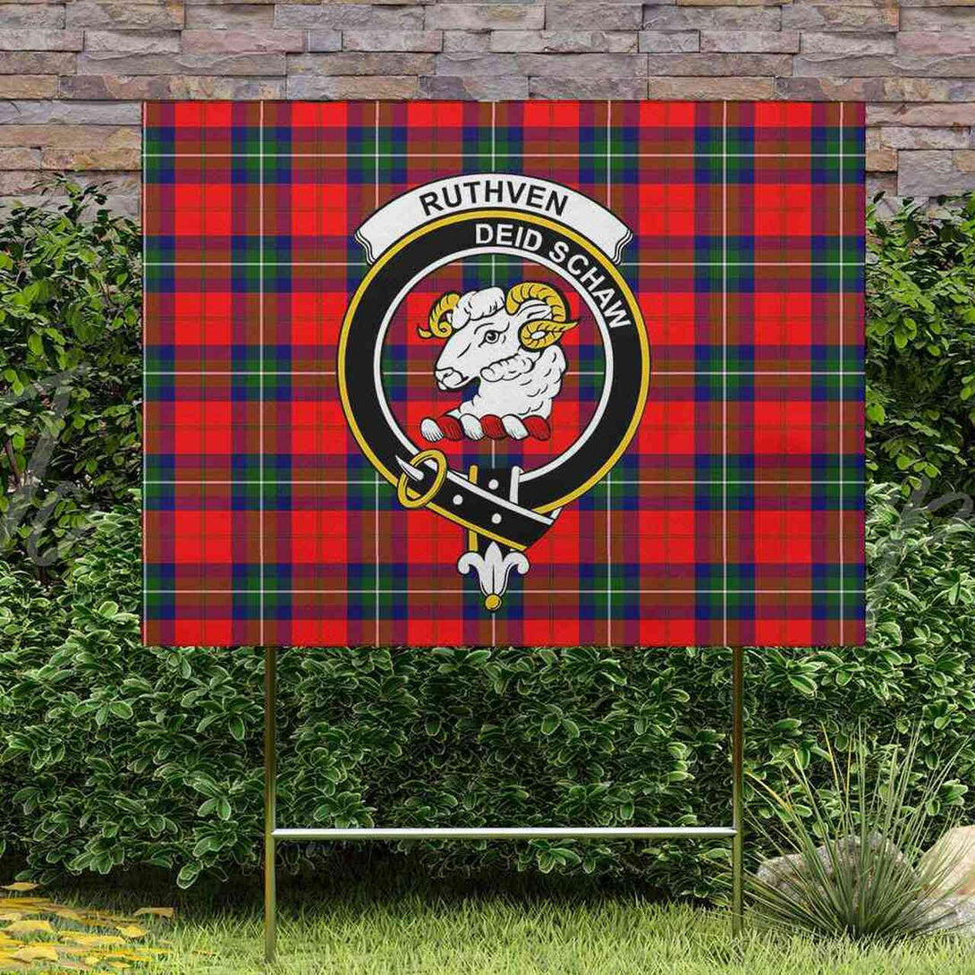 Ruthven Tartan Classic Crest Yard Sign | Celticprime.com – celticprime