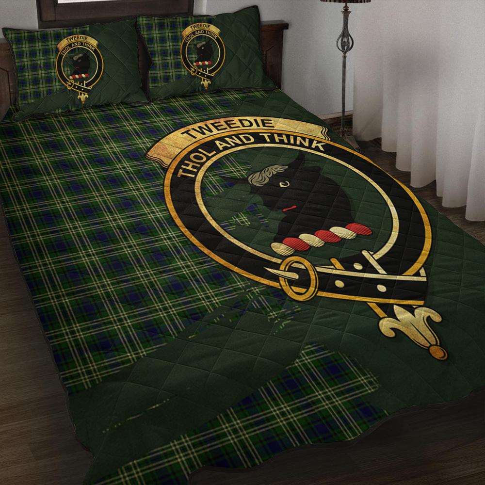 Tweedside District Tartan Crest Quilt Bed Set Oldest Style | Celticprime.com – celticprime