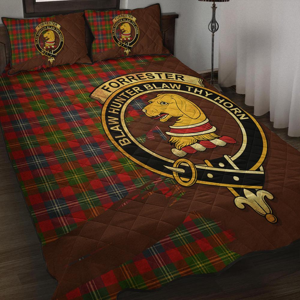 Forrester Tartan Crest Quilt Bed Set Oldest Style | Celticprime.com – celticprime