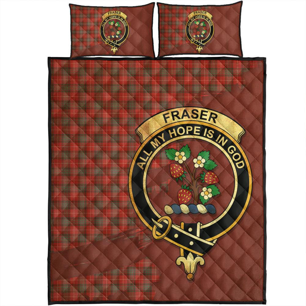 Fraser Weathered Tartan Crest Quilt Bed Set Oldest Style | Celticprime ...