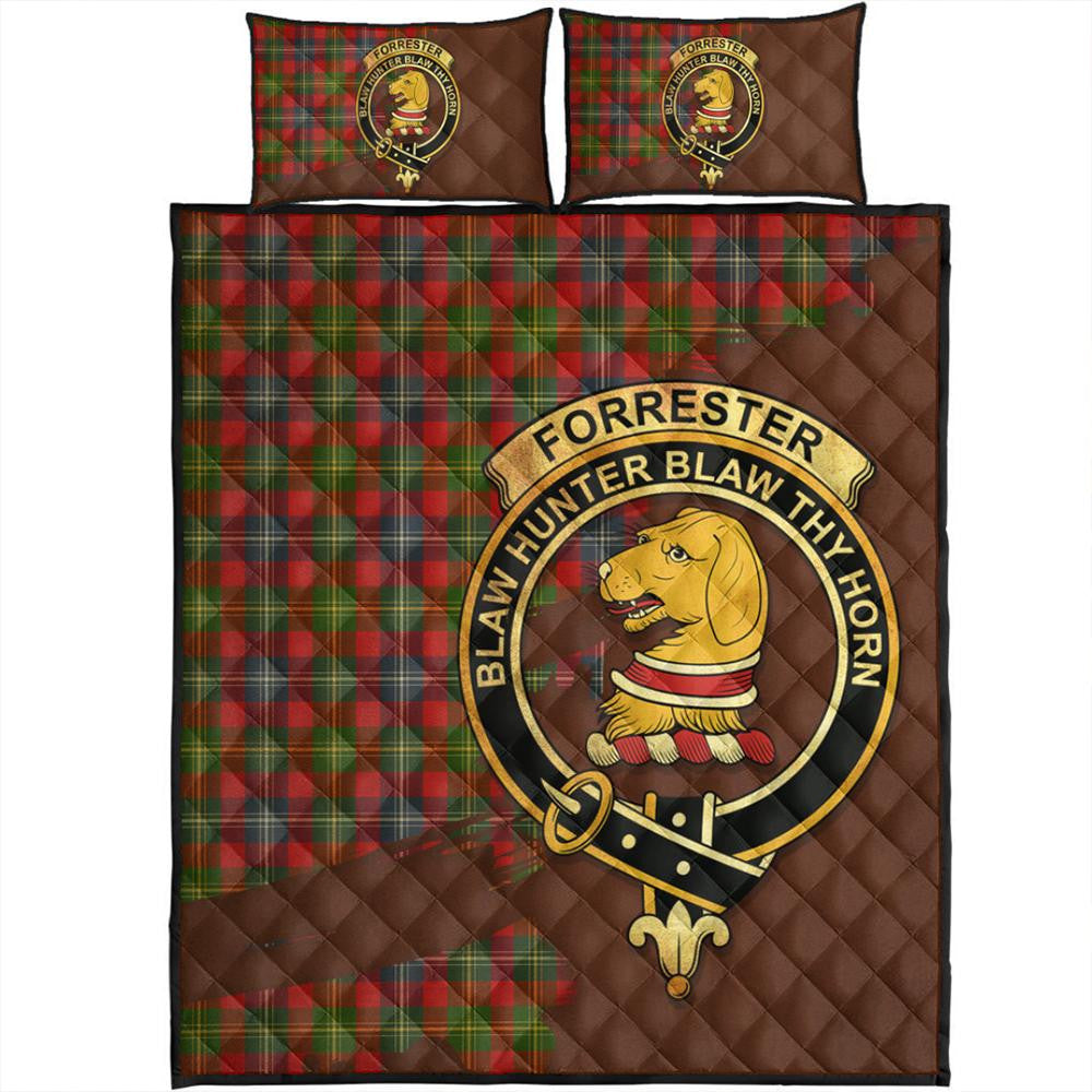 Forrester Tartan Crest Quilt Bed Set Oldest Style | Celticprime.com – celticprime