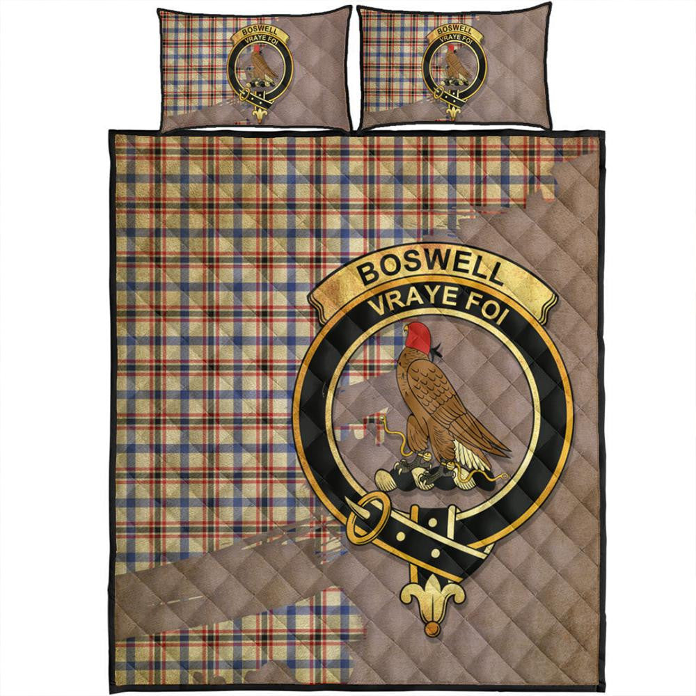 Boswell Modern Tartan Crest Quilt Bed Set Oldest Style | Celticprime ...