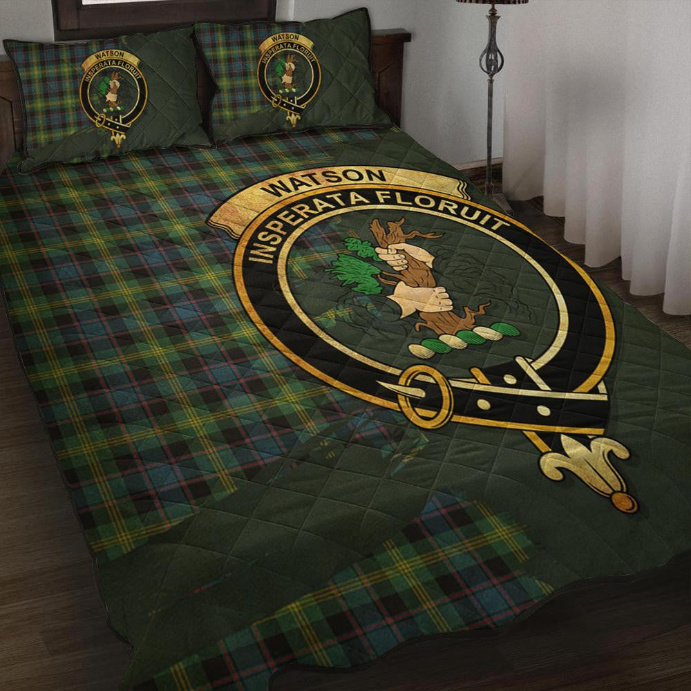 Watson Ancient Tartan Crest Quilt Bed Set Oldest Style | Celticprime.com – celticprime