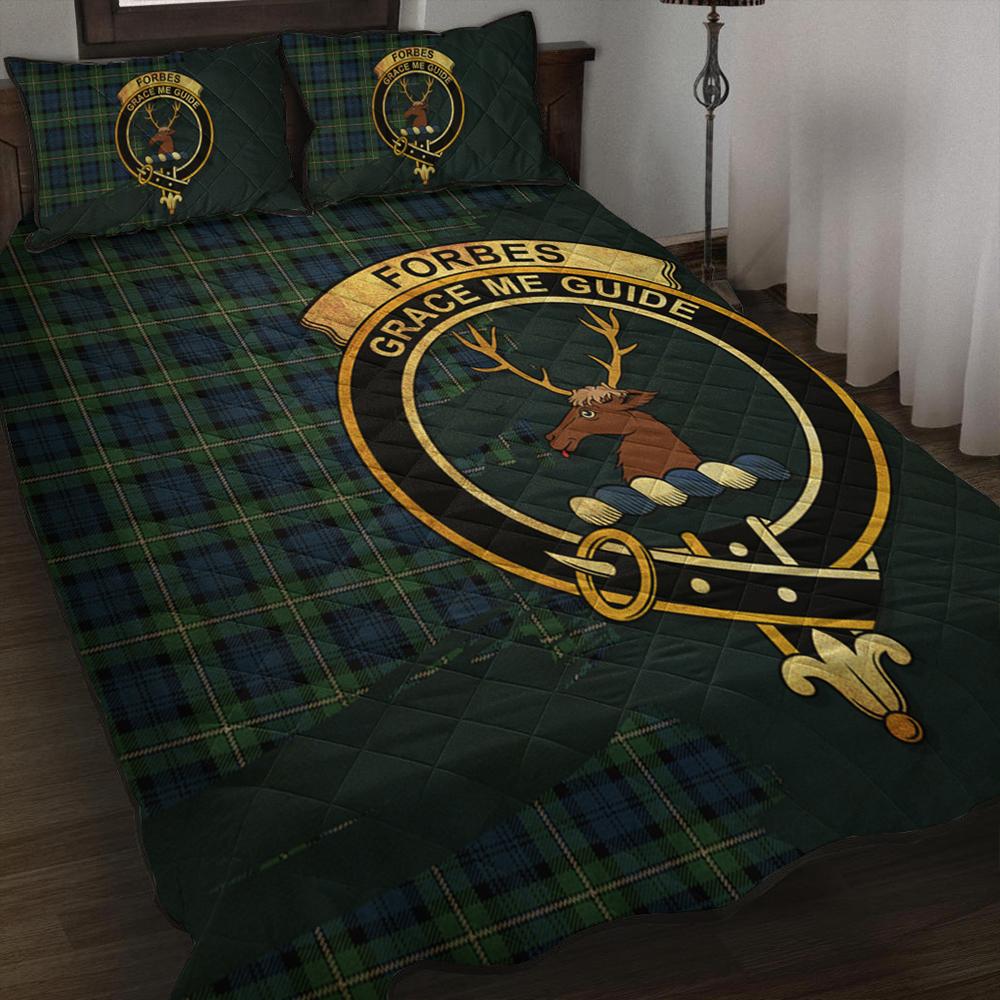 Forbes Ancient Tartan Crest Quilt Bed Set Oldest Style | Celticprime.com – celticprime