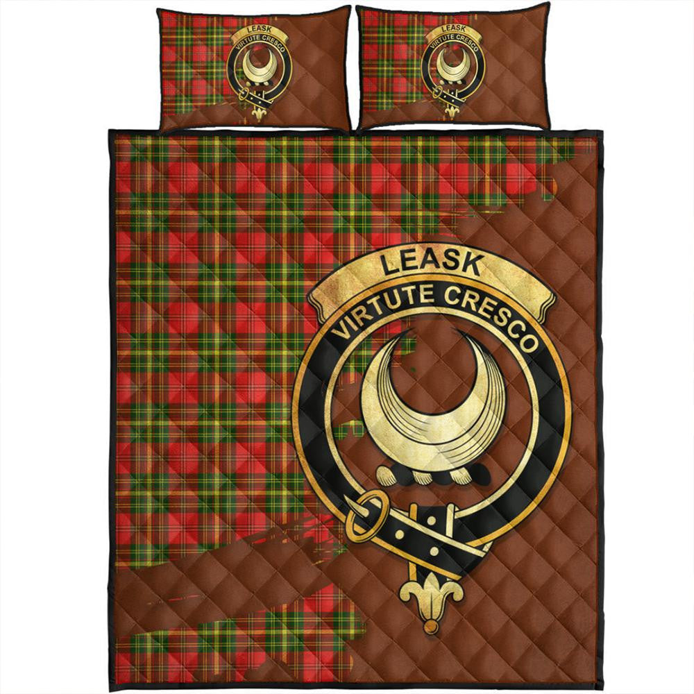 Leask Tartan Crest Quilt Bed Set Oldest Style | Celticprime.com – celticprime