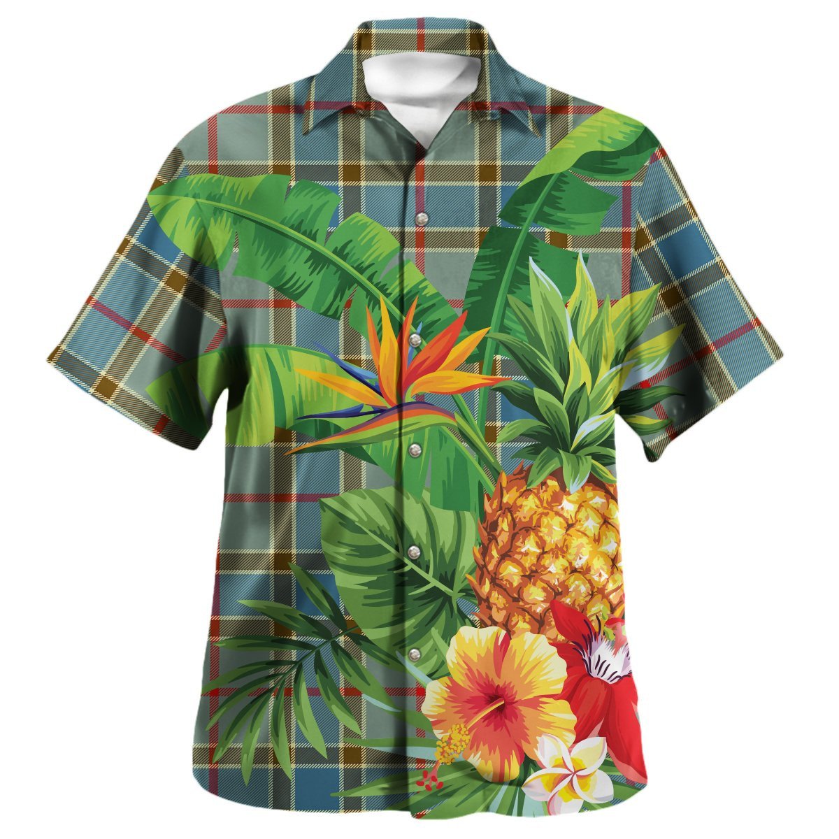 Balfour Blue Tartan Aloha Shirt New Style | Celticprime.com – celticprime
