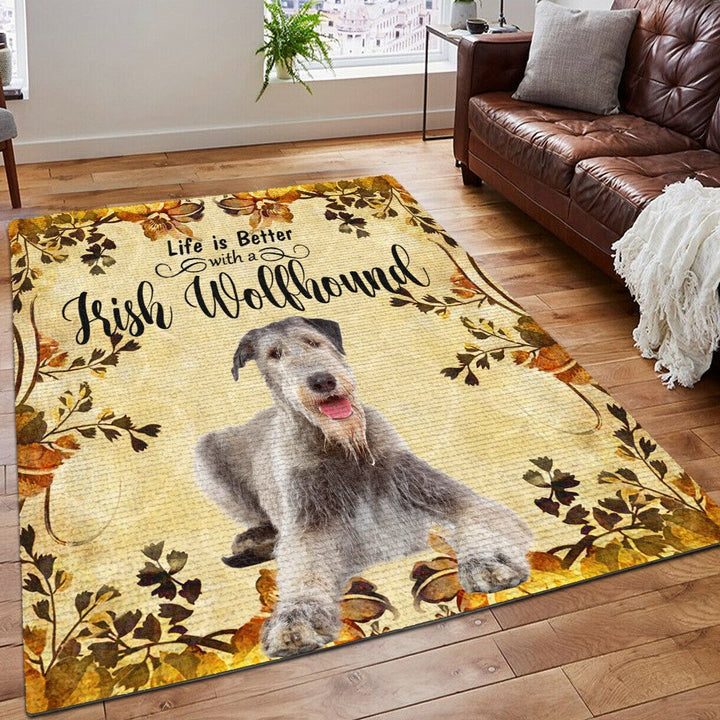 Irish Wolfhound Red Good Area Rug, Irish Wolfhound Rug, Irish Wolfhound ...