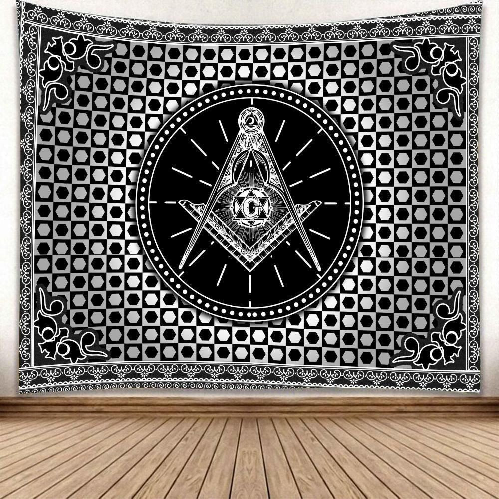 Freemason Area Rugry Crest Ver2 Tapestry | Celticprime.com – celticprime