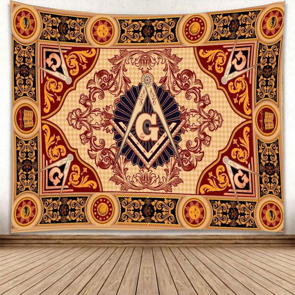 Freemason Area Rugry Crest Ver5 Tapestry | Celticprime.com – celticprime