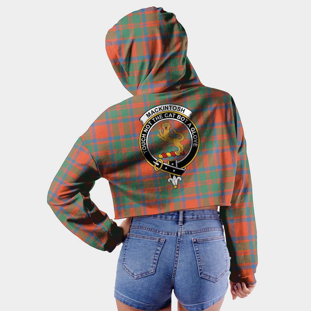 MacKintosh Ancient Clan Badge Classic Tartan Croptop Hoodie ...