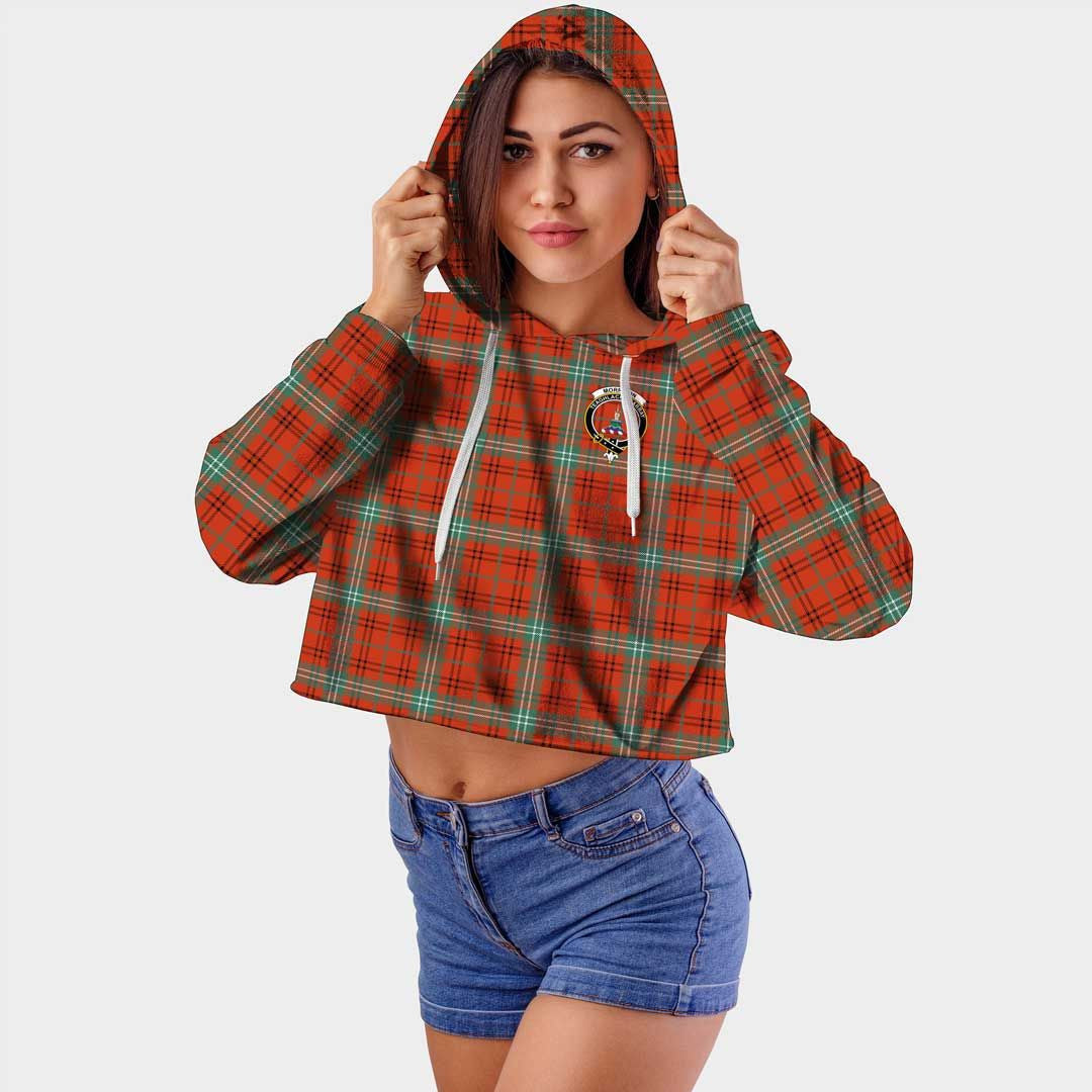 Morrison Red Ancient Clan Badge Classic Tartan Croptop Hoodie ...