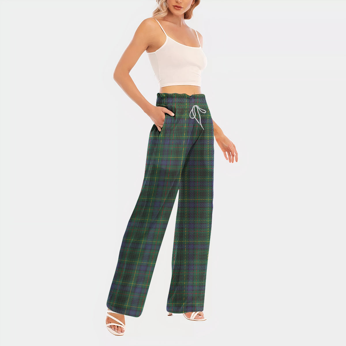 Stewart Hunting Modern Tartan Women's Waist Fungus Edge Wide-leg Pants ...