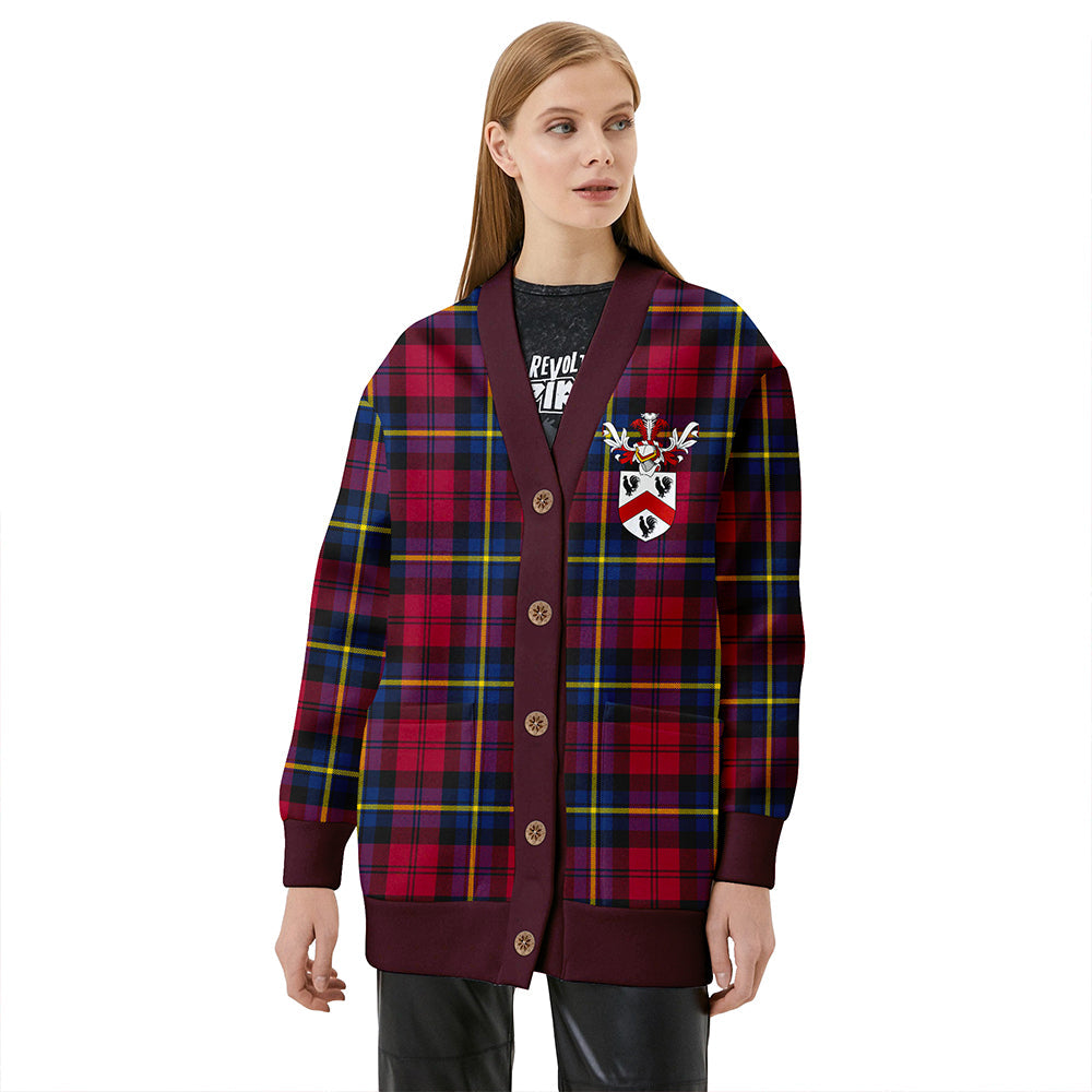 Aitken Modern Clan Badge Tartan V-neck Cardigan | Celticprime.com ...