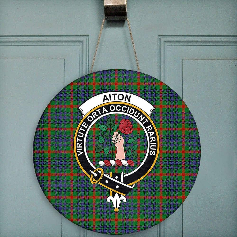 Aiton Tartan Classic Crest Round Wooden Sign | Celticprime.com ...