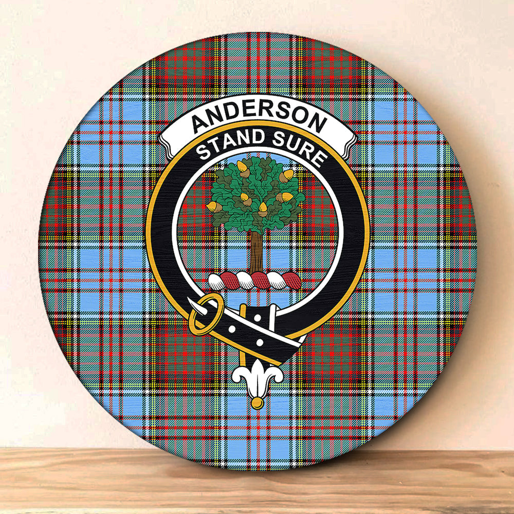 Anderson Ancient Tartan Classic Crest Round Wooden Sign | Celticprime ...