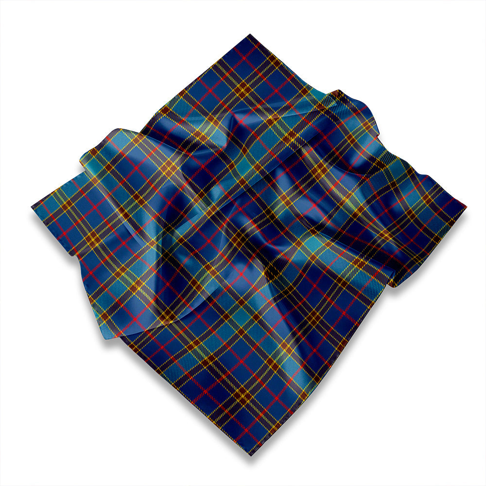 Balfour Blue Modern Tartan Classic Silk Habotai Square Scarf ...