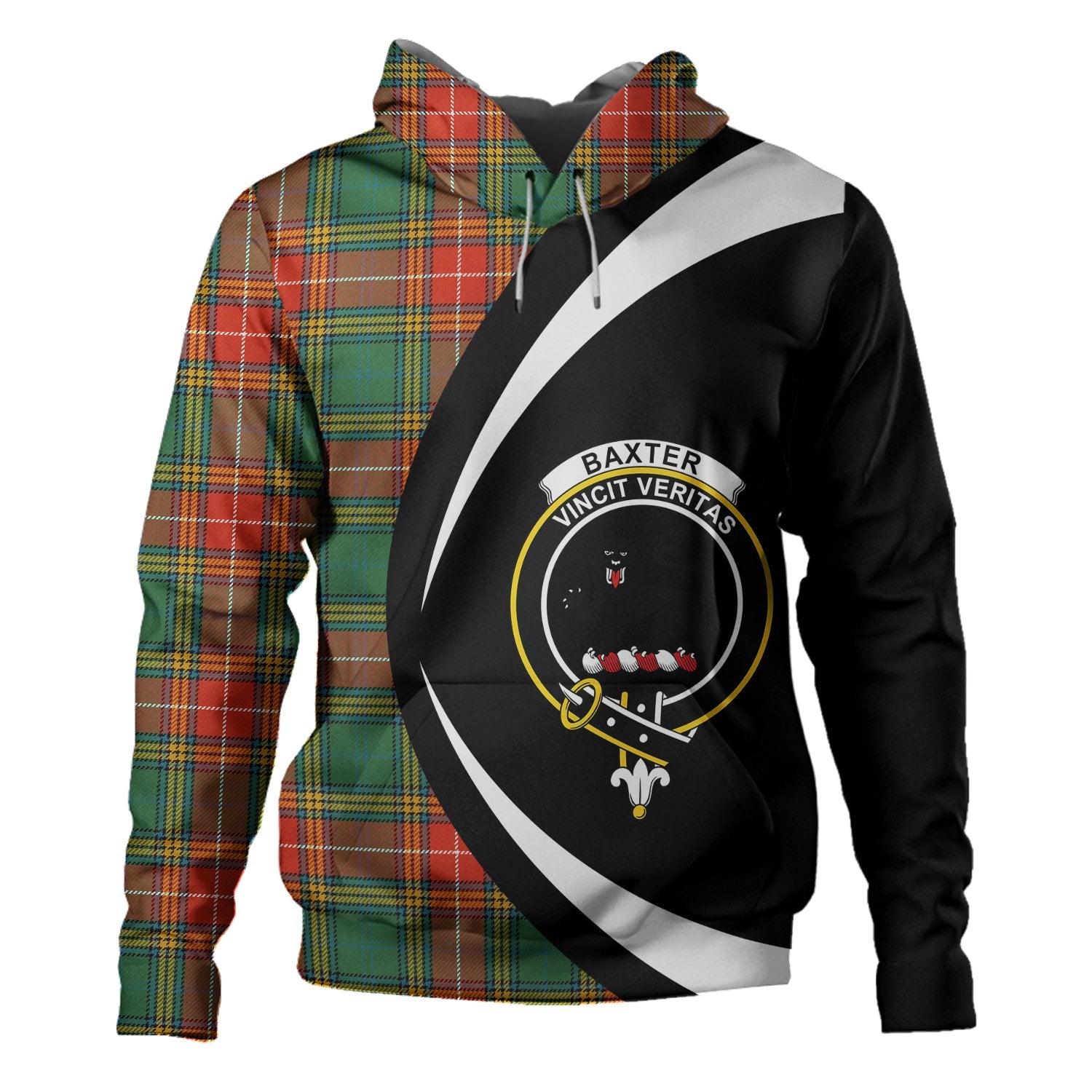 Baxter Ancient Clan Badge Tartan Hoodie Circle Style | Celticprime.com ...