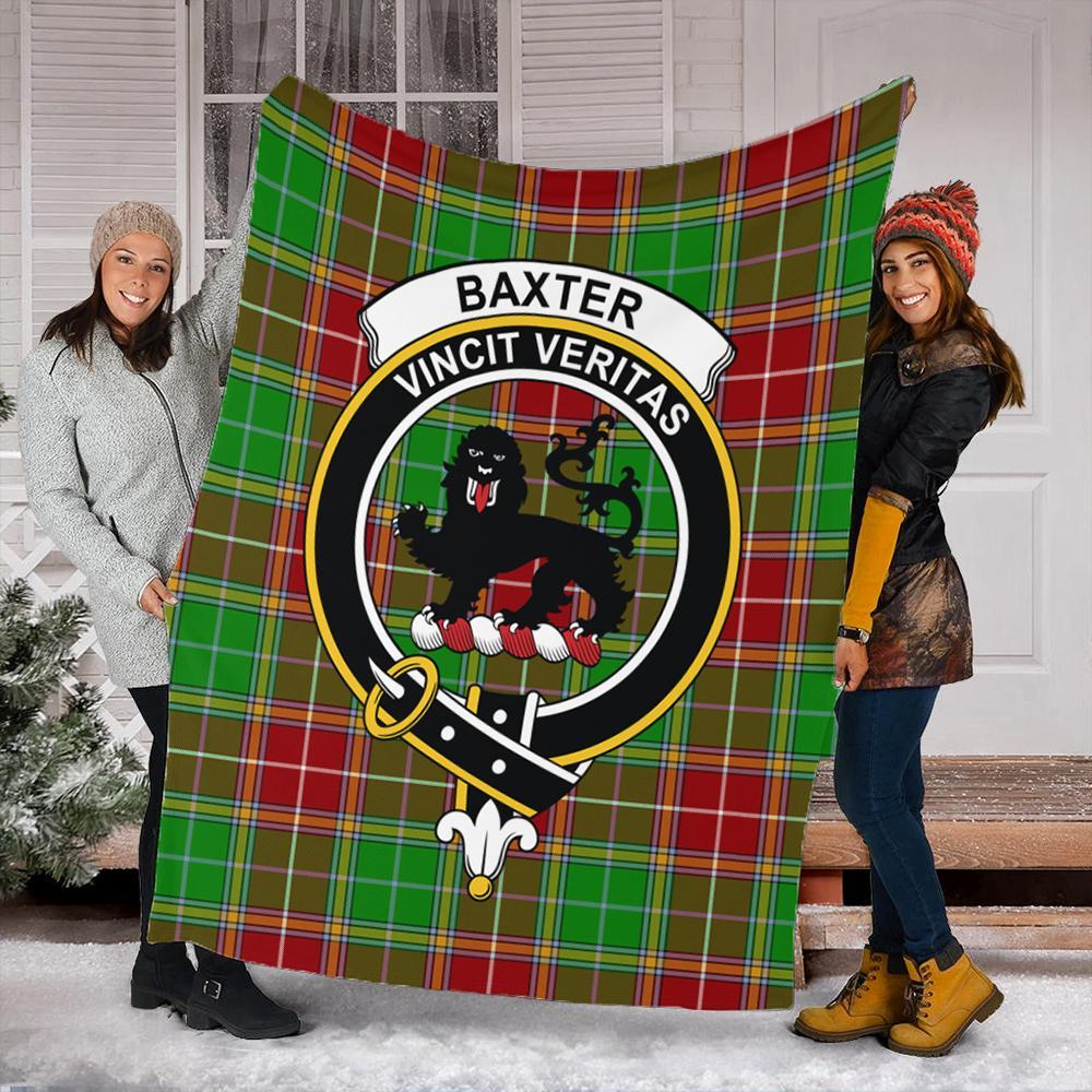Baxter Tartan Crest Premium Blanket | Celticprime.com – celticprime