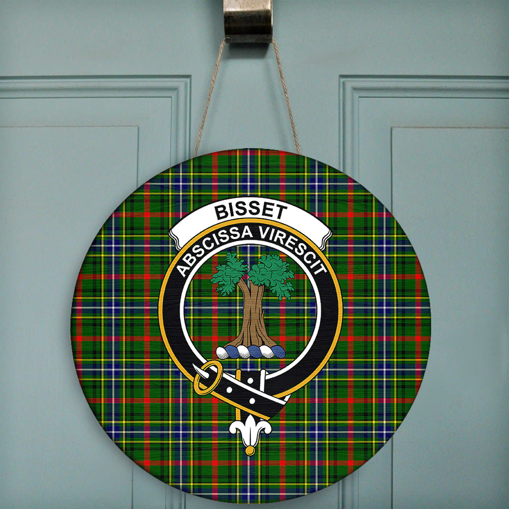 Bisset Tartan Classic Crest Round Wooden Sign | Celticprime.com ...