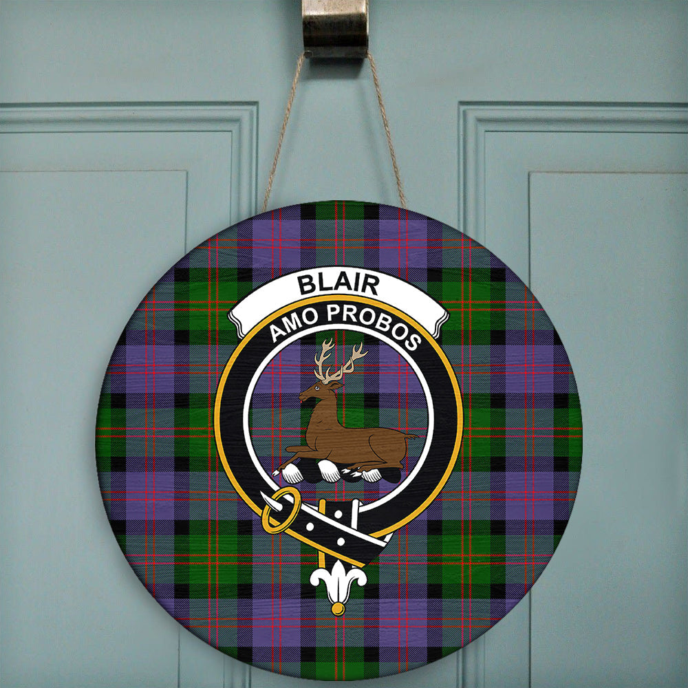 Blair Modern Tartan Classic Crest Round Wooden Sign | Celticprime.com ...