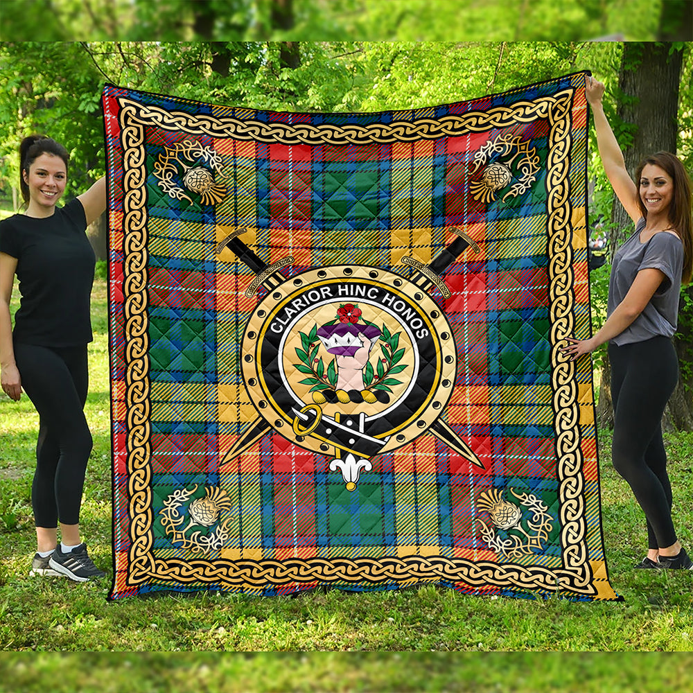 Buchanan Ancient Clan Badge Tartan Premium Quilt Celtic Shield | Celticprime.com – celticprime