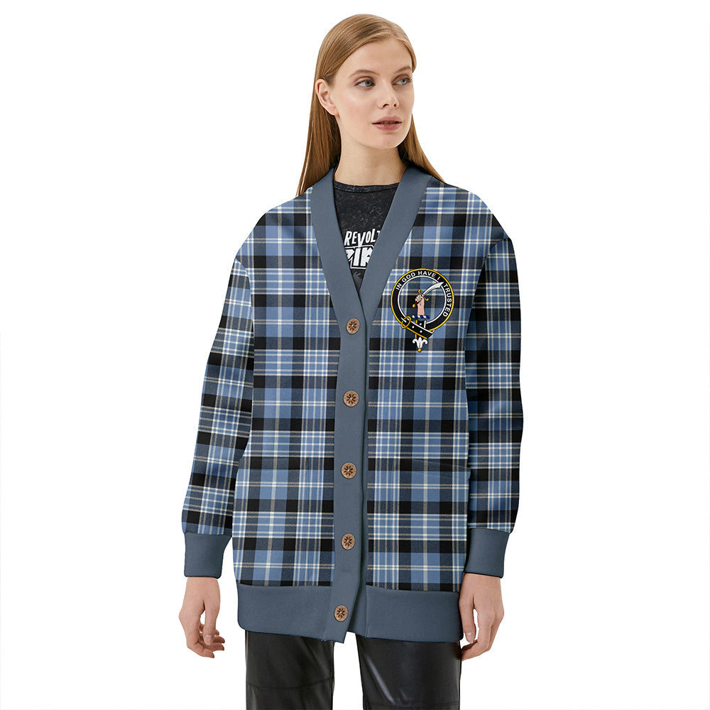 Clark Ancient Clan Badge Tartan V-neck Cardigan | Celticprime.com ...