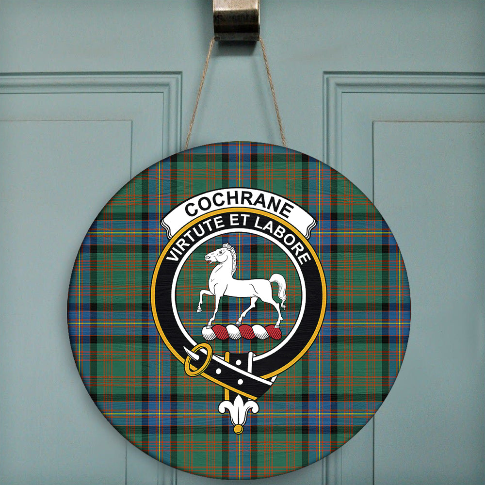 Cochrane Ancient Tartan Classic Crest Round Wooden Sign | Celticprime ...