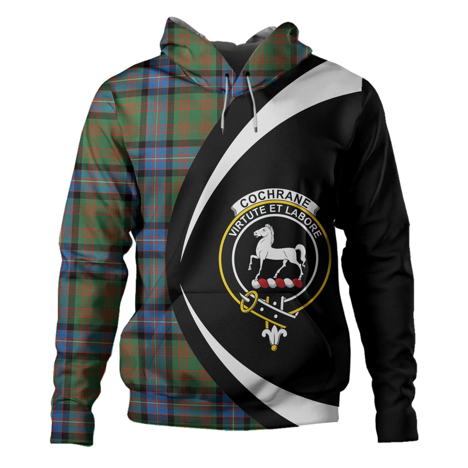 Cochrane (Cochran) Ancient Clan Badge Tartan Hoodie Circle Style ...