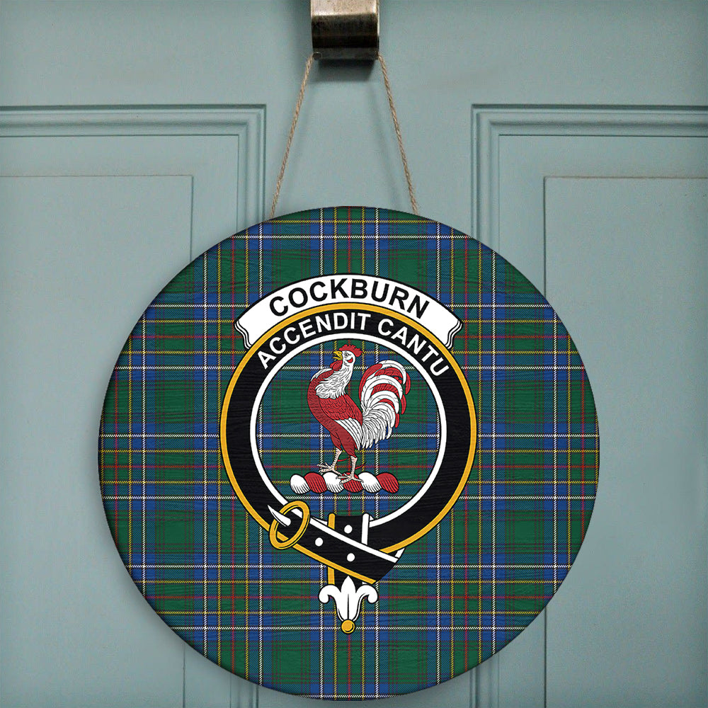 Cockburn Ancient Tartan Classic Crest Round Wooden Sign | Celticprime ...