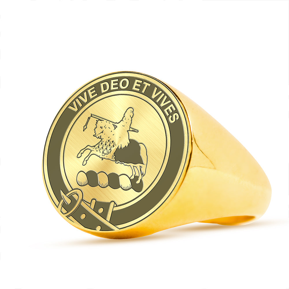 Craig Clan Badge Engraved Signet Ring | Celticprime.com – celticprime