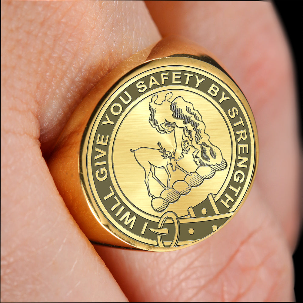 Crawford Clan Badge Engraved Signet Ring | Celticprime.com – celticprime
