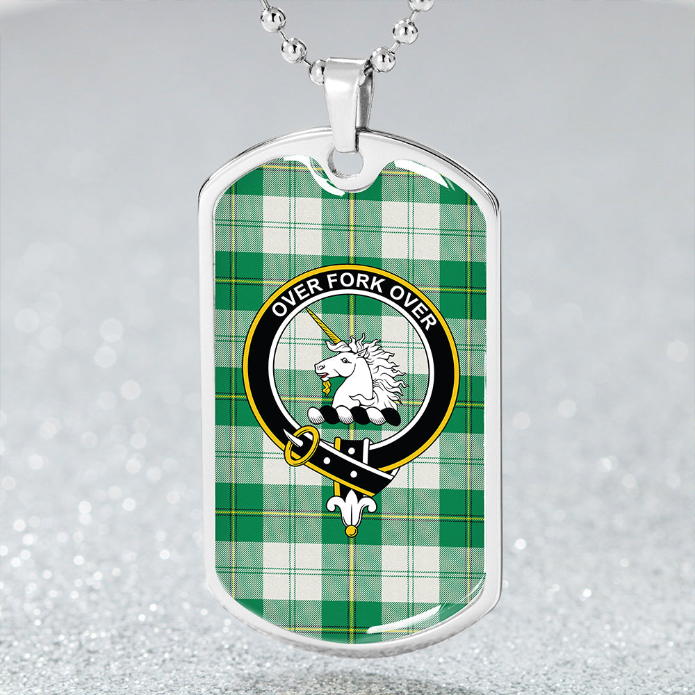 Cunningham Dress Green Clan Badge Classic Tartan Dog Tag Necklace ...