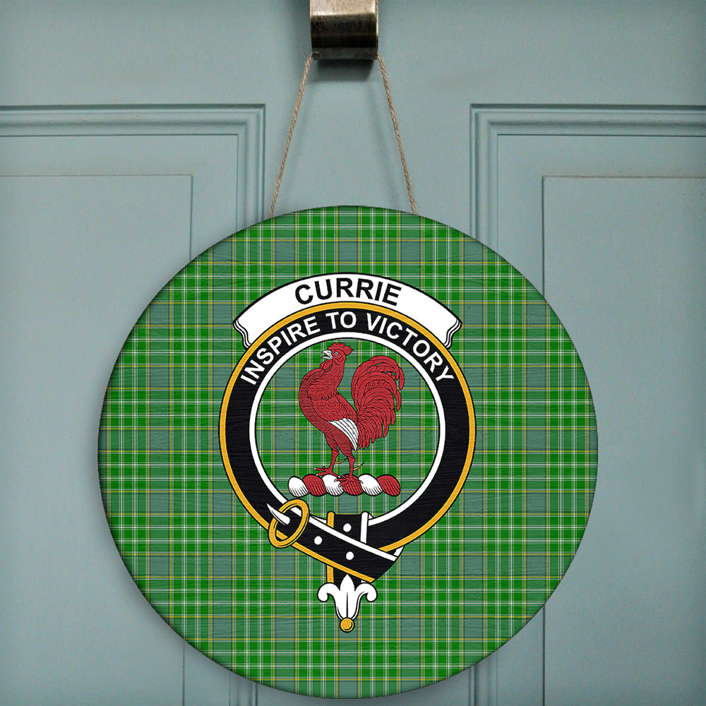 Currie Tartan Classic Crest Round Wooden Sign | Celticprime.com ...