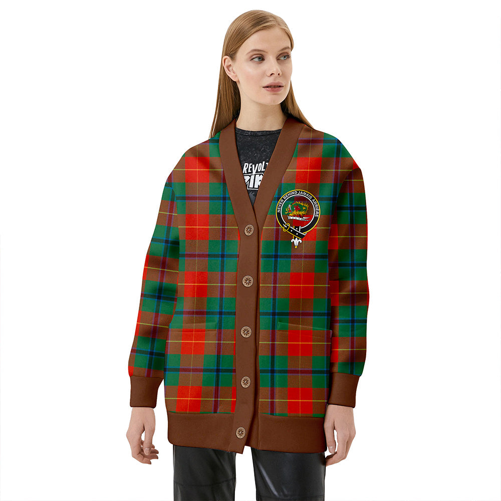 Douglas of Roxburgh Ancient Clan Badge Tartan V-neck Cardigan ...