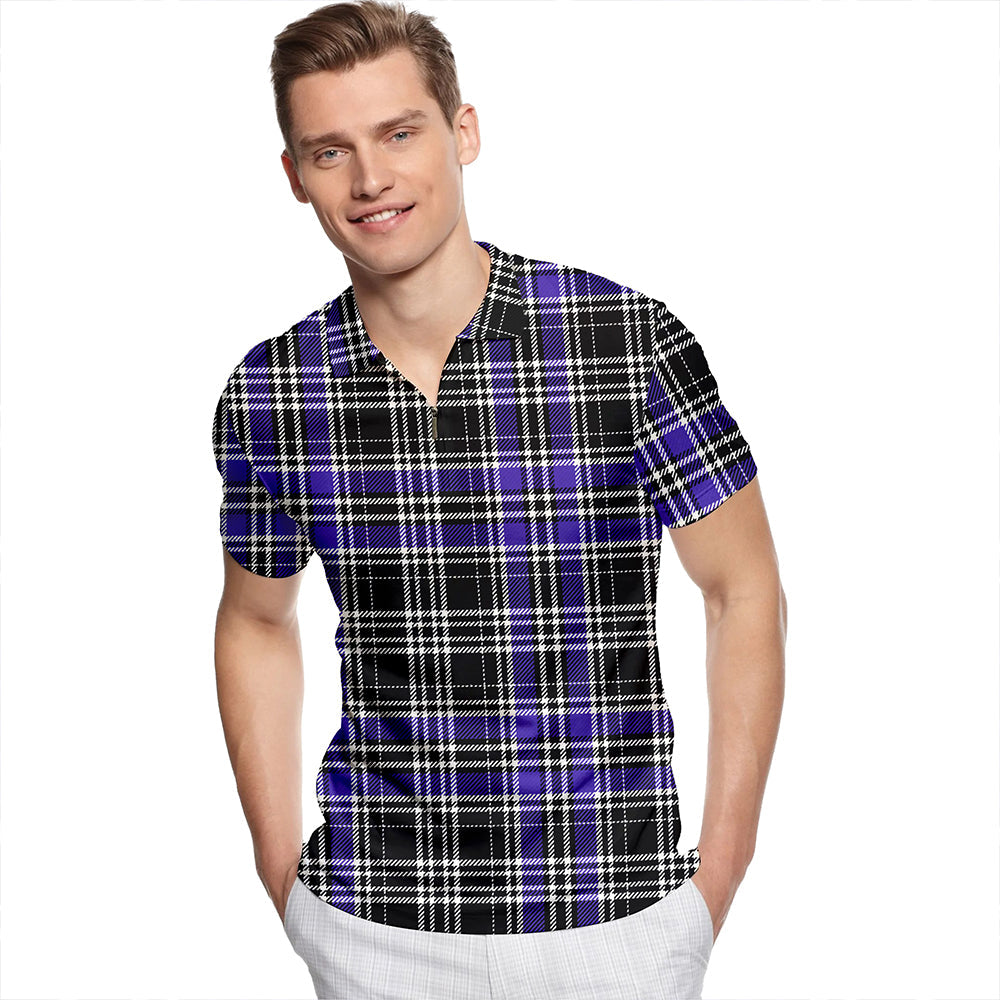 Drummond Clans Originaux Purple Modern Tartan Classic Lapel Zip Short ...