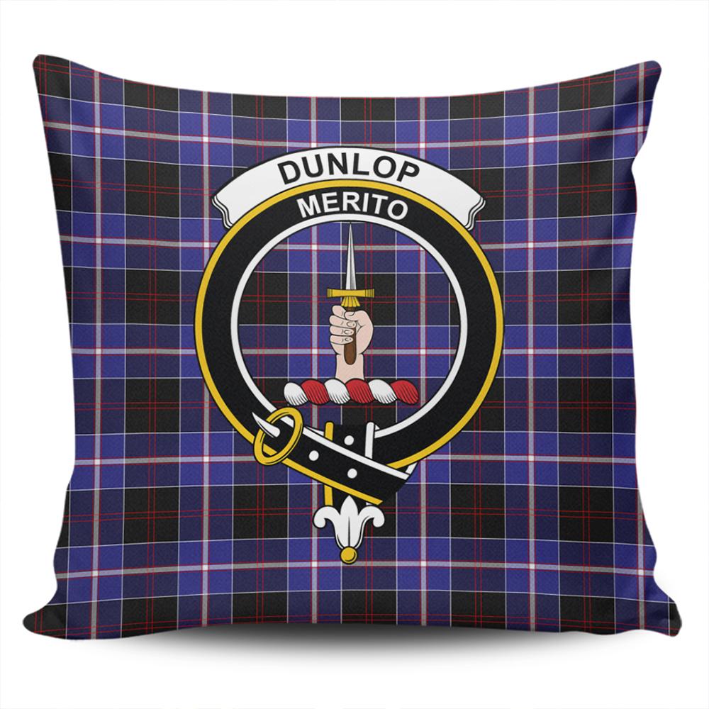 Dunlop Modern Tartan Classic Crest Pillow Cover | Celticprime.com ...