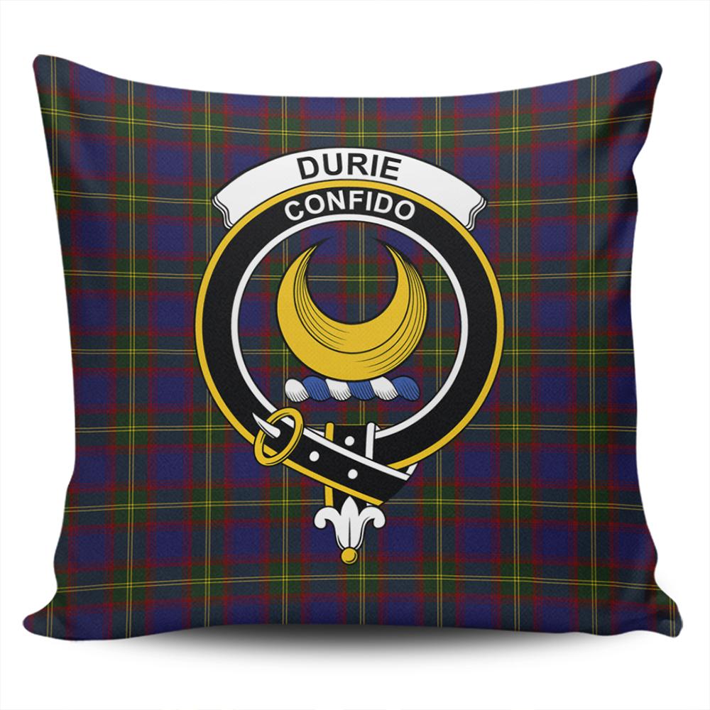Durie Tartan Classic Crest Pillow Cover | Celticprime.com – celticprime