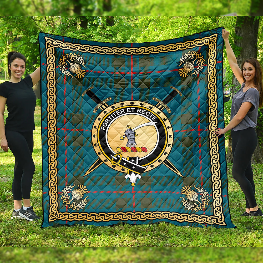 Elliot (Ellot) Ancient Clan Badge Tartan Premium Quilt Celtic Shield ...