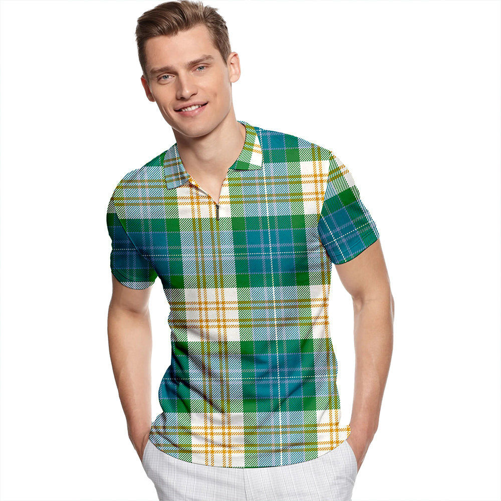 Fitzpatrick Dress Ancient Tartan Classic Lapel Zip Short Sleeve Polo ...