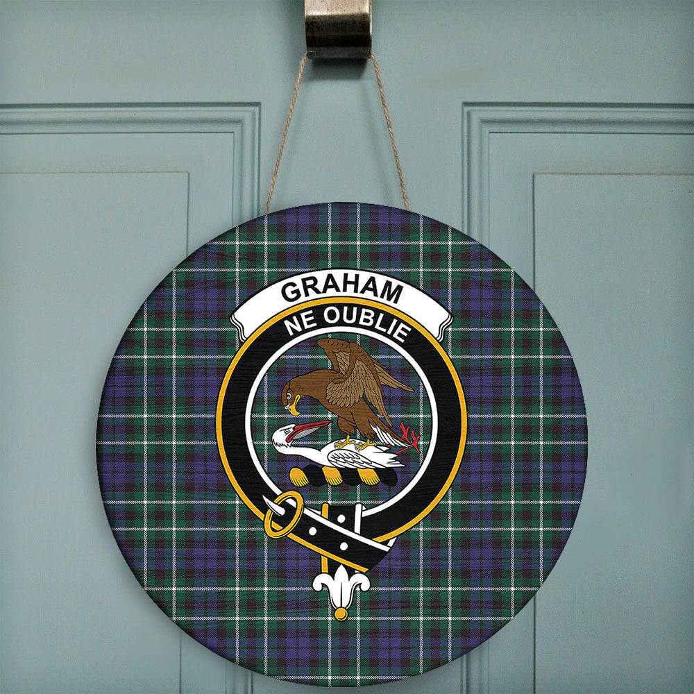 Graham of Montrose Modern Tartan Classic Crest Round Wooden Sign ...