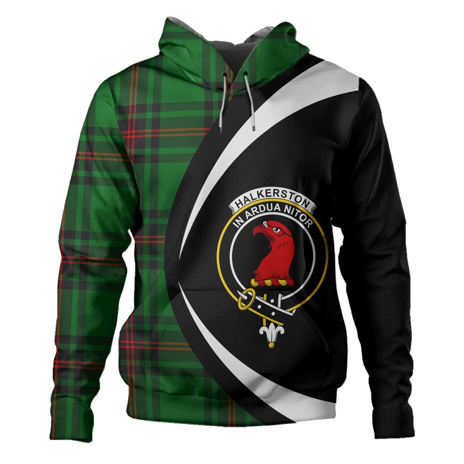 Halkerston Clan Badge Tartan Hoodie Circle Style | Celticprime.com ...