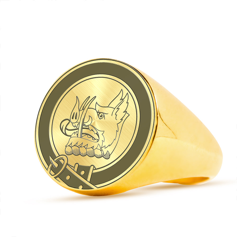 Halliday Clan Badge Engraved Signet Ring | Celticprime.com – celticprime