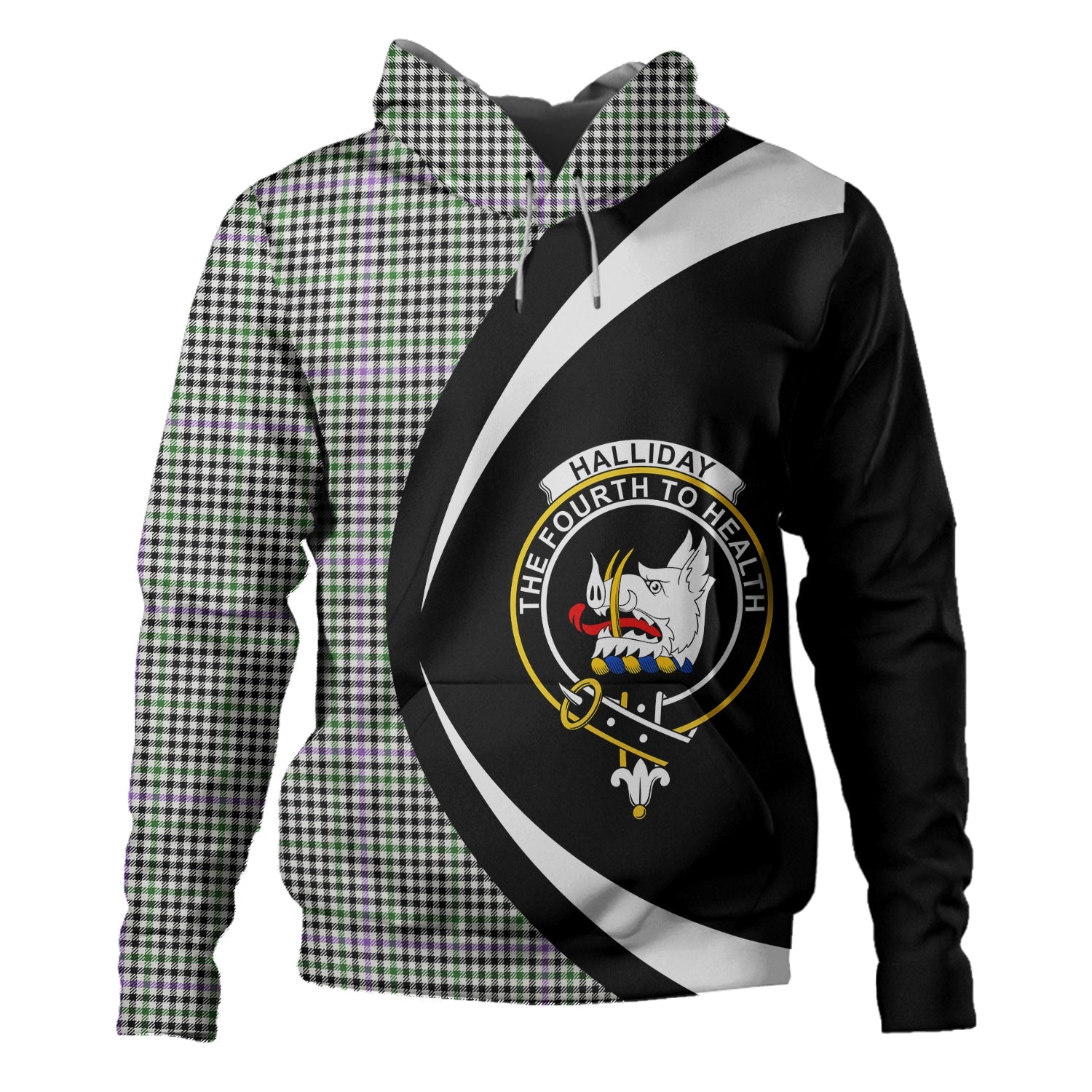 Halliday (Holliday) Ancient Clan Badge Tartan Hoodie Circle Style ...