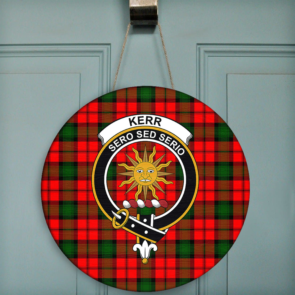 Kerr Modern Tartan Classic Crest Round Wooden Sign | Celticprime.com ...