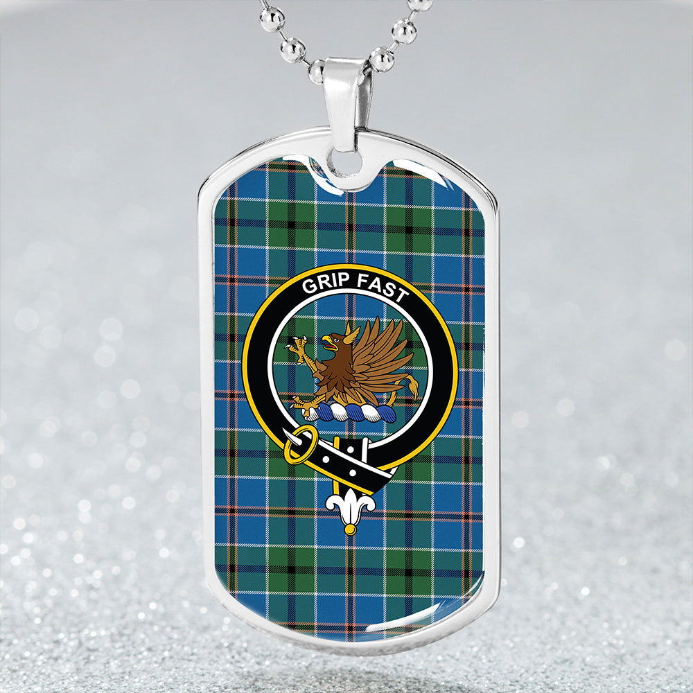 Leslie of the Hebrides Ancient Clan Badge Classic Tartan Dog Tag ...