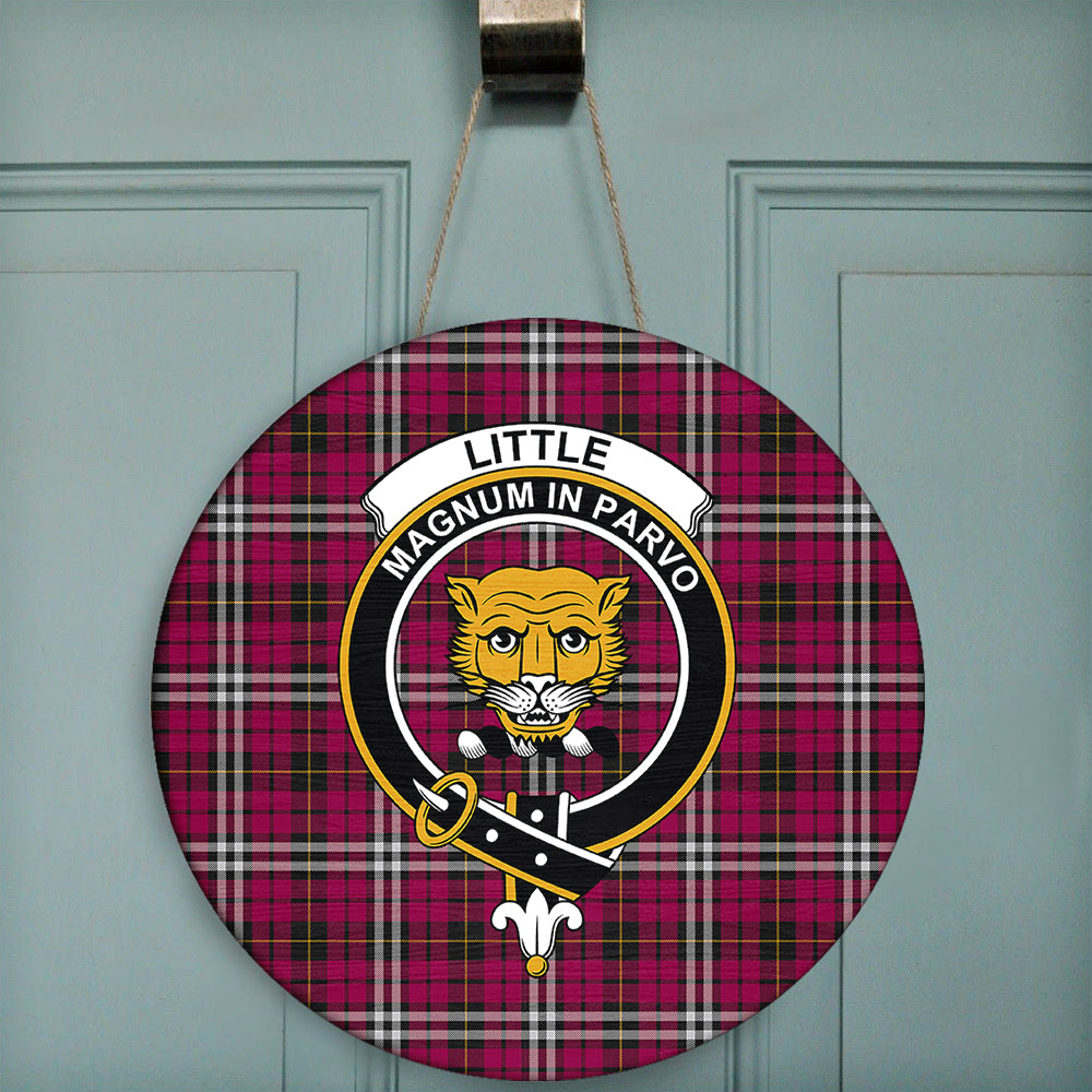Little Tartan Classic Crest Round Wooden Sign | Celticprime.com ...