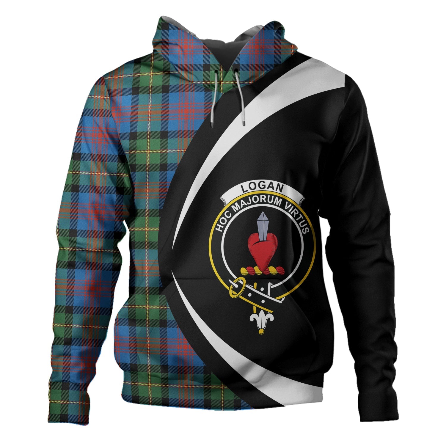Logan Ancient Clan Badge Tartan Hoodie Circle Style | Celticprime.com ...