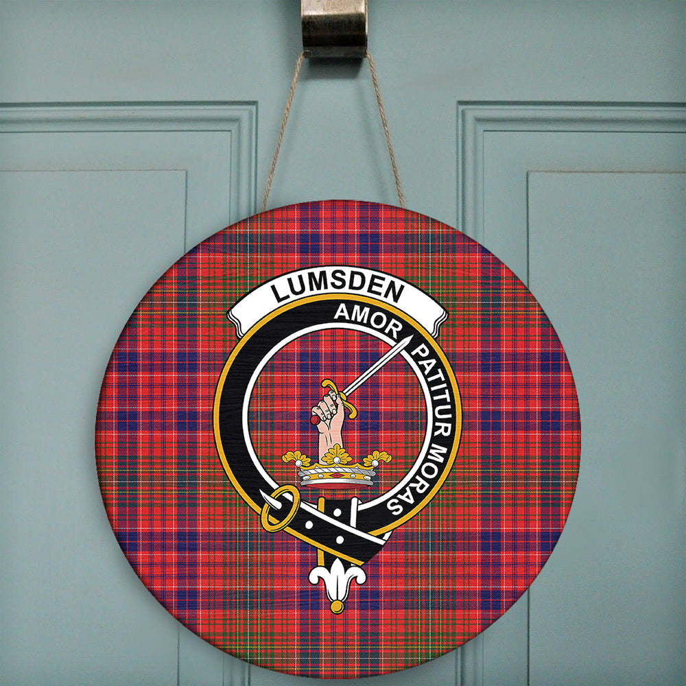 Lumsden Modern Tartan Classic Crest Round Wooden Sign | Celticprime.com ...
