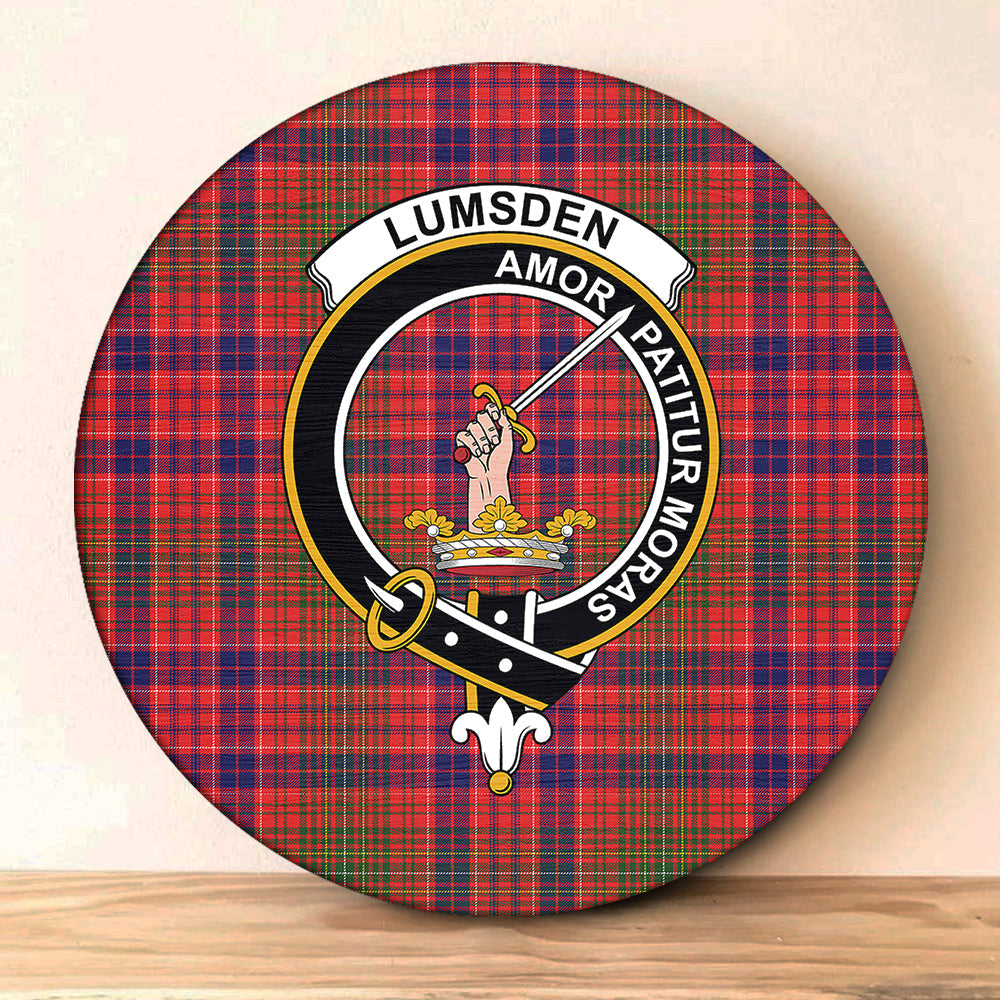 Lumsden Modern Tartan Classic Crest Round Wooden Sign | Celticprime.com ...